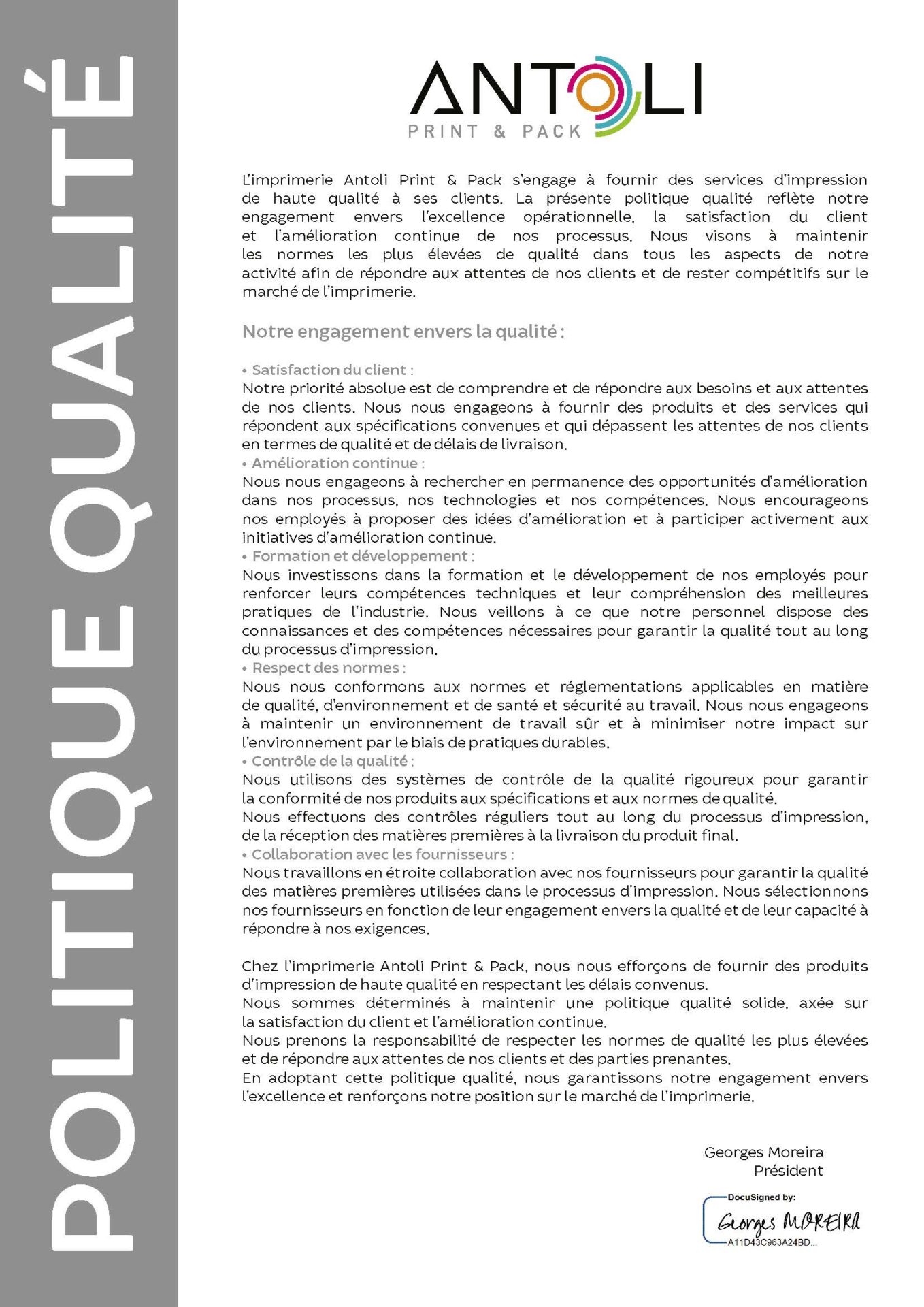 ENGAGEMENTS - Antoli Imprimeur Packaging